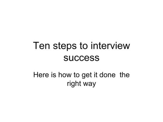 Do's and don't job interview | PPTX | Resume Writing and Advice | Job ...