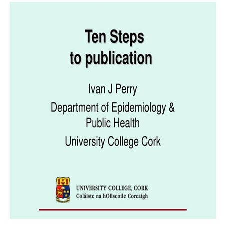 Ten Steps To Publication | PDF