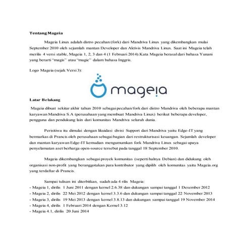 lengkap tentang linux mageia | DOCX