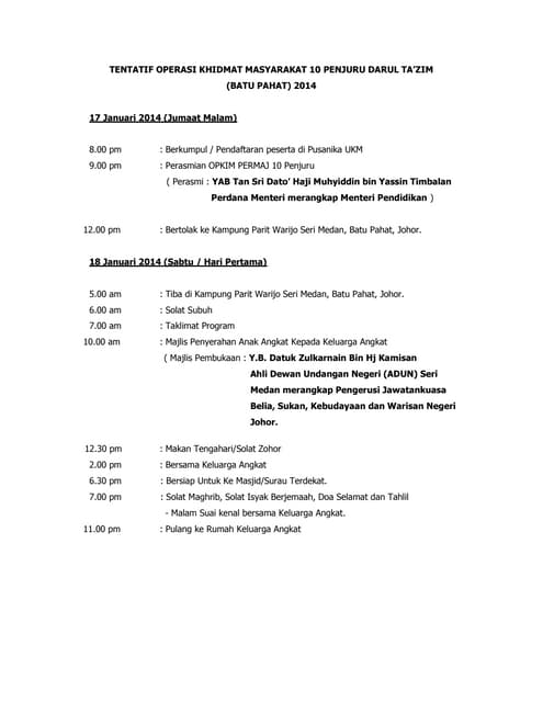 Tentatif program | PDF