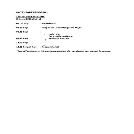 Tentetif program | DOCX