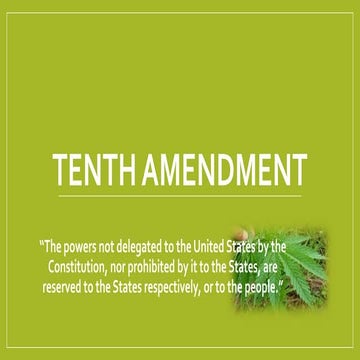 Tenth Amendment Powers Reserved for States | PPT