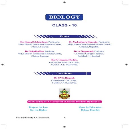 Tenth class state syllabus-text book-em-ap-ts-biology | PDF