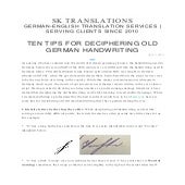 Top Ten Tips for Deciphering Old German Handwriting