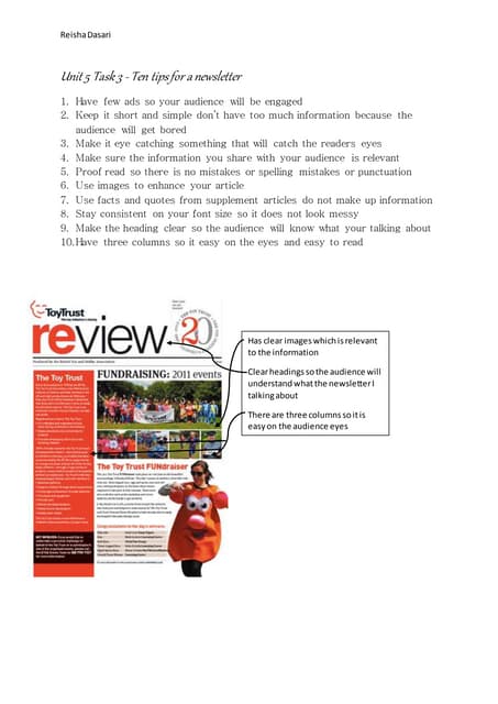 Top ten Tips For A Newsletter | DOCX