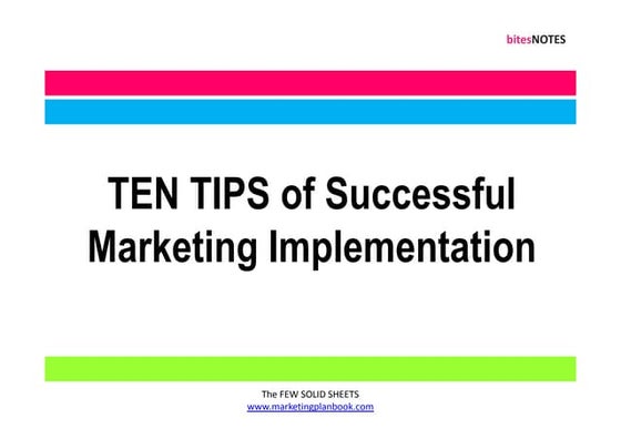 MARKETING STRATEGIES AND IMPLEMENTATION | PPT