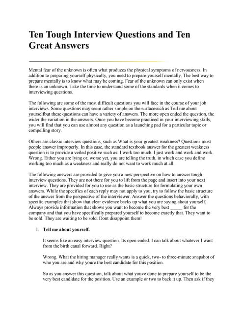 Ten Interview Questions and Ten Great Answers.ppt
