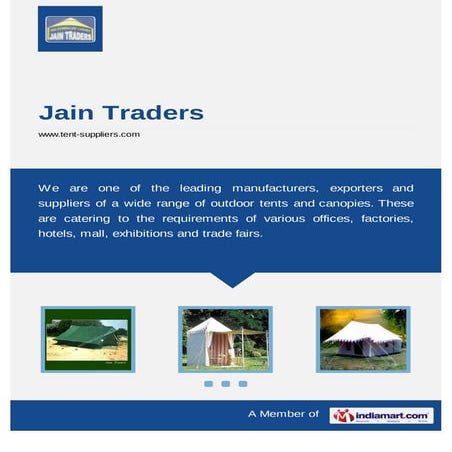 Jain Traders, Jodhpur, Tents and Canopies | PDF