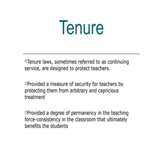 Tenure, collective bargaining, and teacher strikes | PPT