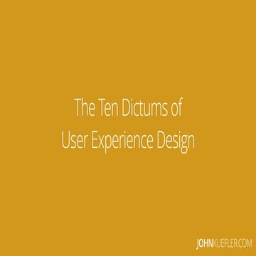 Ten UX Dictums | PDF