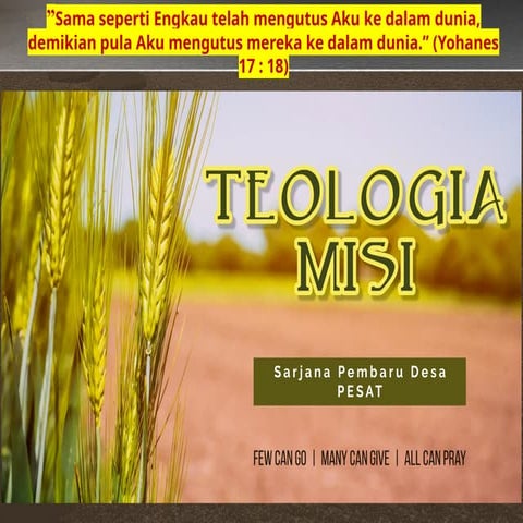 Teologi Misi - Misio Dei Allah dalam Alkitab | PPTX