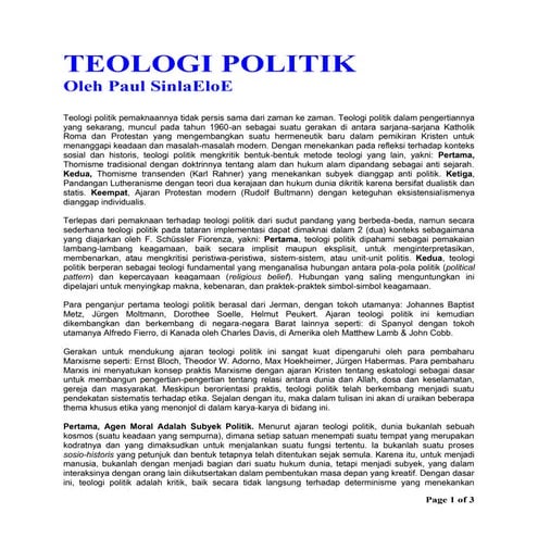 Teologi politik | PDF