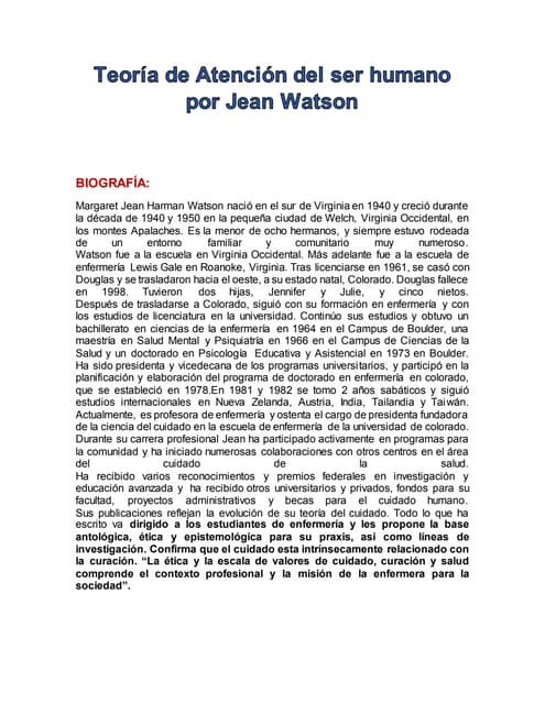 LA ENFERMERÍA COMO CUIDADO DE ANNE BOYKIN Y SAVINA SCHOENHOFER | PPT