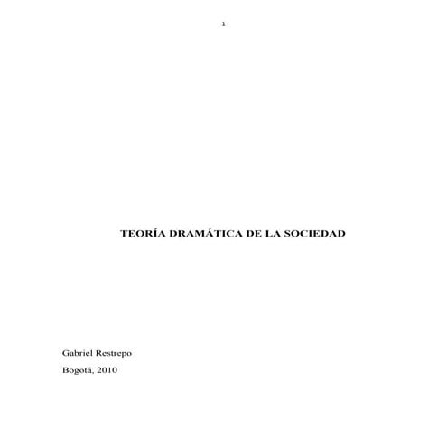 Teoría dramática de la sociedad | PDF