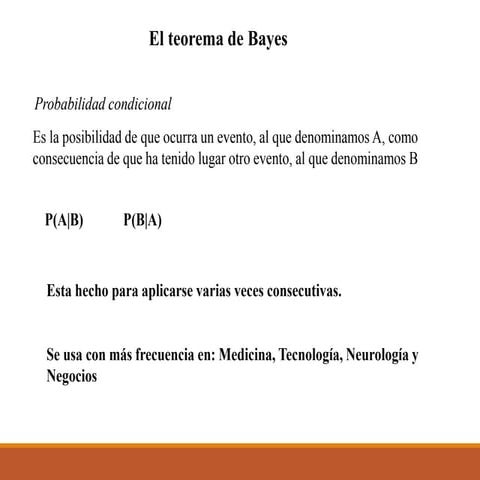 Probabilidad Condicional Total Y Teorema De Bayes Pptx TEOREMA DE
