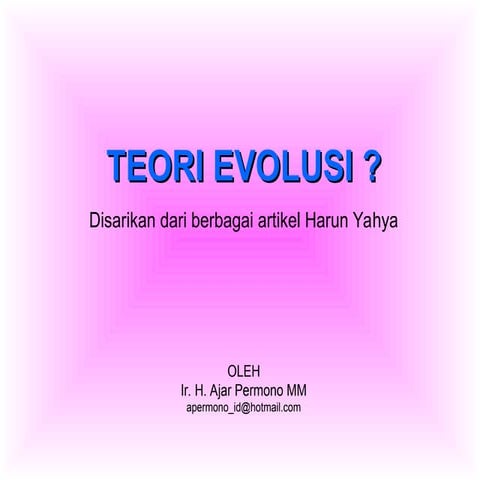 teori teori evolusi yang dikemukakan oleh para ahli | PPT