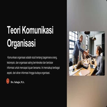Garis Besar Teori Komunikasi Organisasi serta Implementasi | PPT