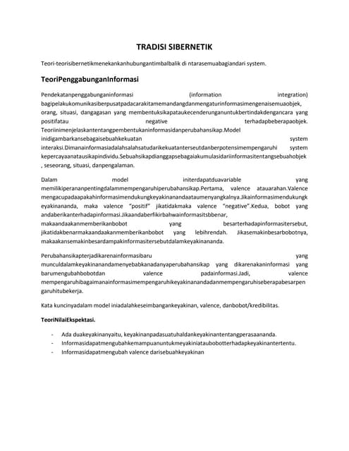 Teori Belajar Sibernetik | PPTX