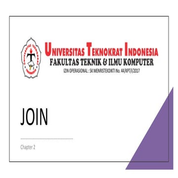 JOIN dan VIEW pemrograman basis data | PDF