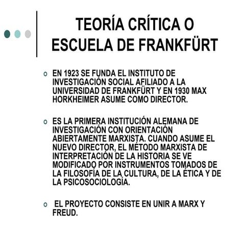 TEORÍA CRÍTICA, ESCUELA DE FRANKFURT, COMUNICACION | PPT