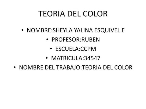 Teoría del color | PPT