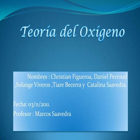 Teoria del oxigeno2 | PPTX