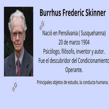 Psicólogo Burrus Frederic Skinner (experimento) | PDF