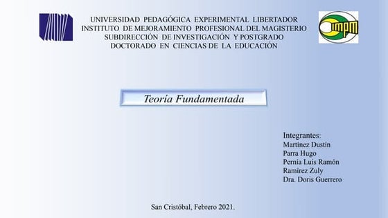 Teoría Fundamentada. | PPT