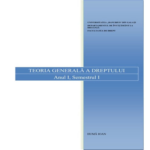 Teoria generala a dreptului unitatea i | PDF
