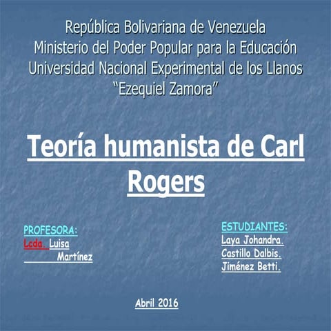 Teoria humanista de carl rogers | PPT