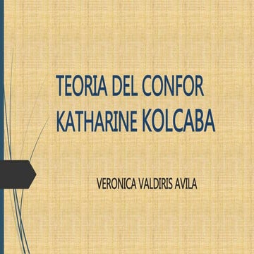 Teoria katherine kolcaba | PPTX