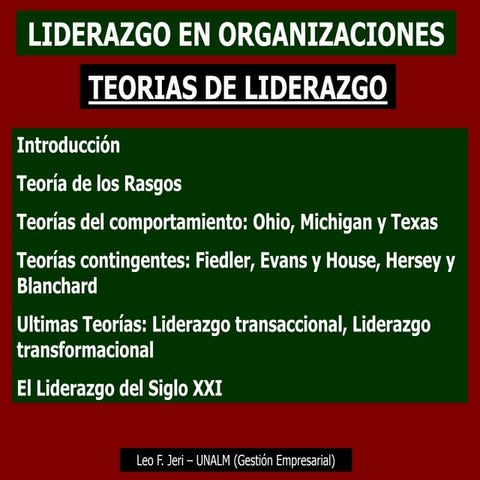 Teorias Del Liderazgo 01 28 06