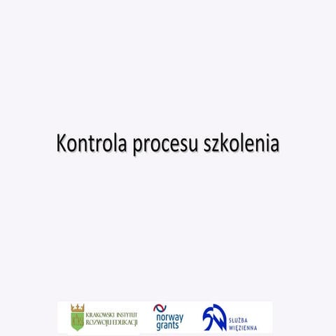 Kontrola procesu szkolenia | PPT