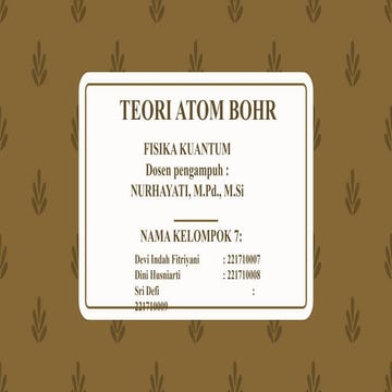 TEORI ATOM BOHR.pptx(( fisika kuantum )) | PPTX