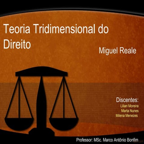 Teoria tridimensional do Direito - Miguel Reale | PPT