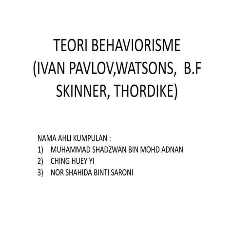 Teori behaviorisme | PPTX