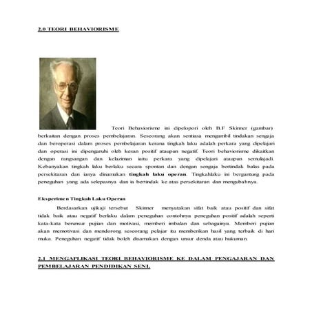 Teori behaviorisme | DOCX