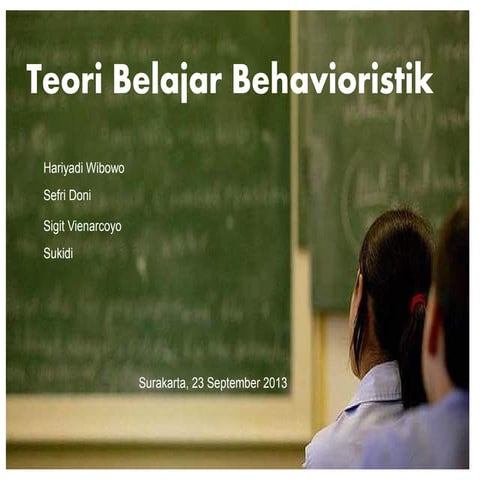 Teori belajar behavioristik | PPT