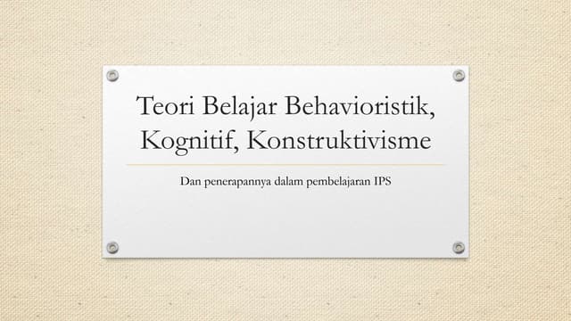 KB 2 Teori Belajar Kognitivisme | PPTX