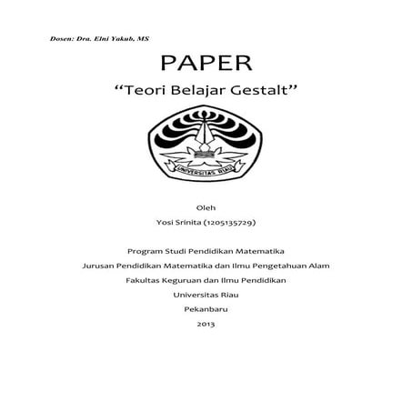 Teori belajar gestalt | PDF