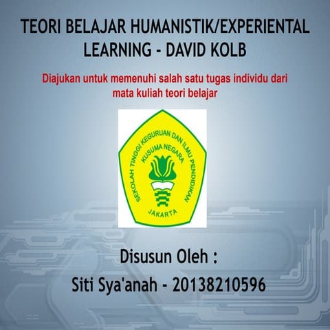 Teori belajar humanistik experiential learning david kolb | PPT