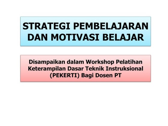 Strategi dan Kaedah Pengajaran | PPTX