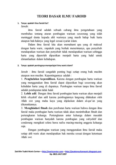 KEL 7-PPT AGAMA- Ilmu Faroid Pembagian Harta waris dan Ahli Waris.pptx