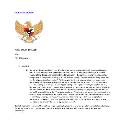 Teori dasar intelijen | DOCX