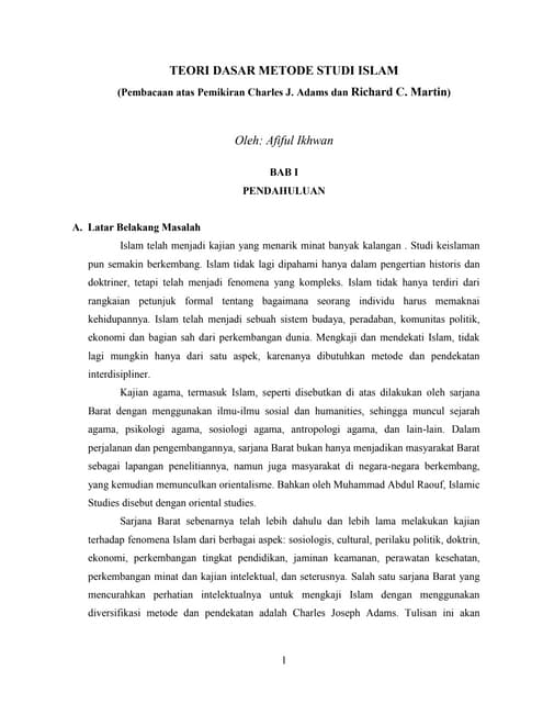 Metode Studi Islam | PPTX