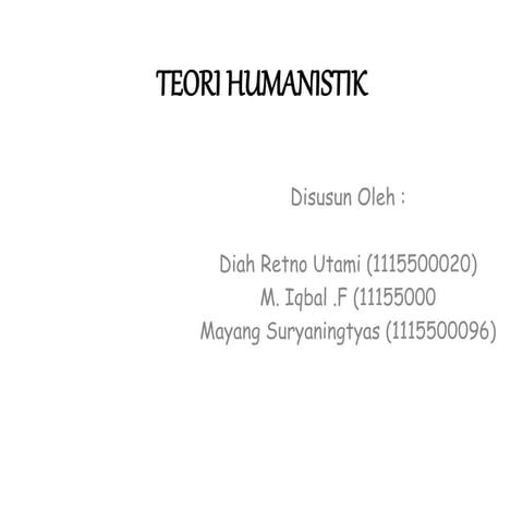Teori humanistik | PPTX