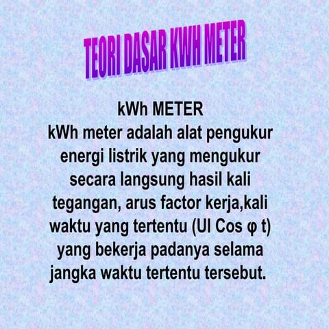 Teori kwh meter | PPT