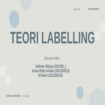teori labelling presentasi mata kuliah pdf | PDF