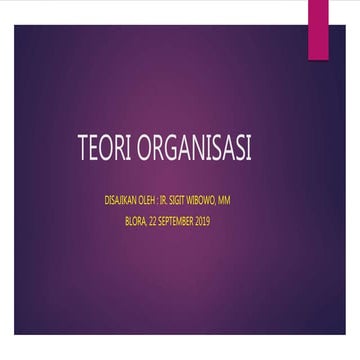 Teori organisasi | PPTX