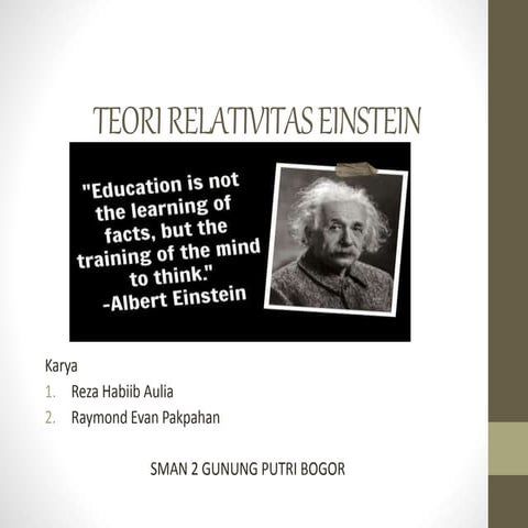 Teori relativitas einstein | PPTX